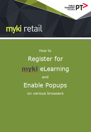 How to register for myki eLearning and enable Pop ups - myki Retail
